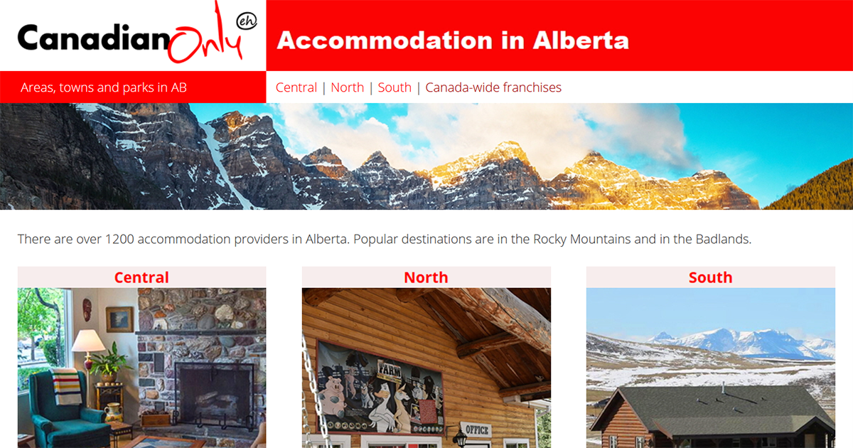 Alberta Canada Places to Stay - Hotels, B&B's, Campgrounds & Resorts ...